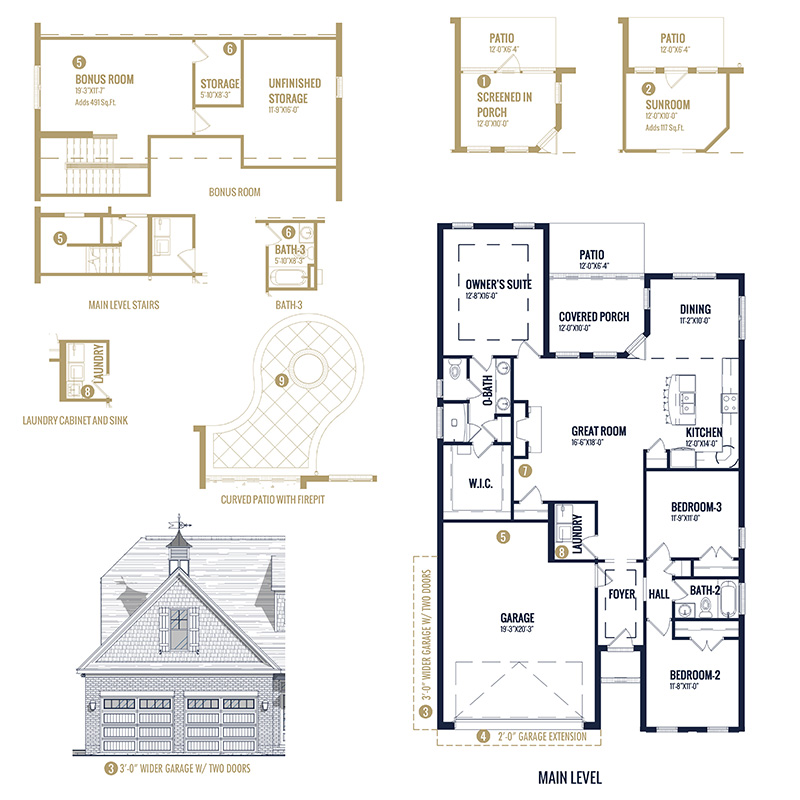 Elliot French Country a 3 bedroom 2 bath home in Crescent Hill at Sage ...